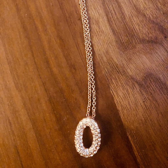 Jewelry | Rose Gold Sparkling O Shaped Necklace | Poshmark